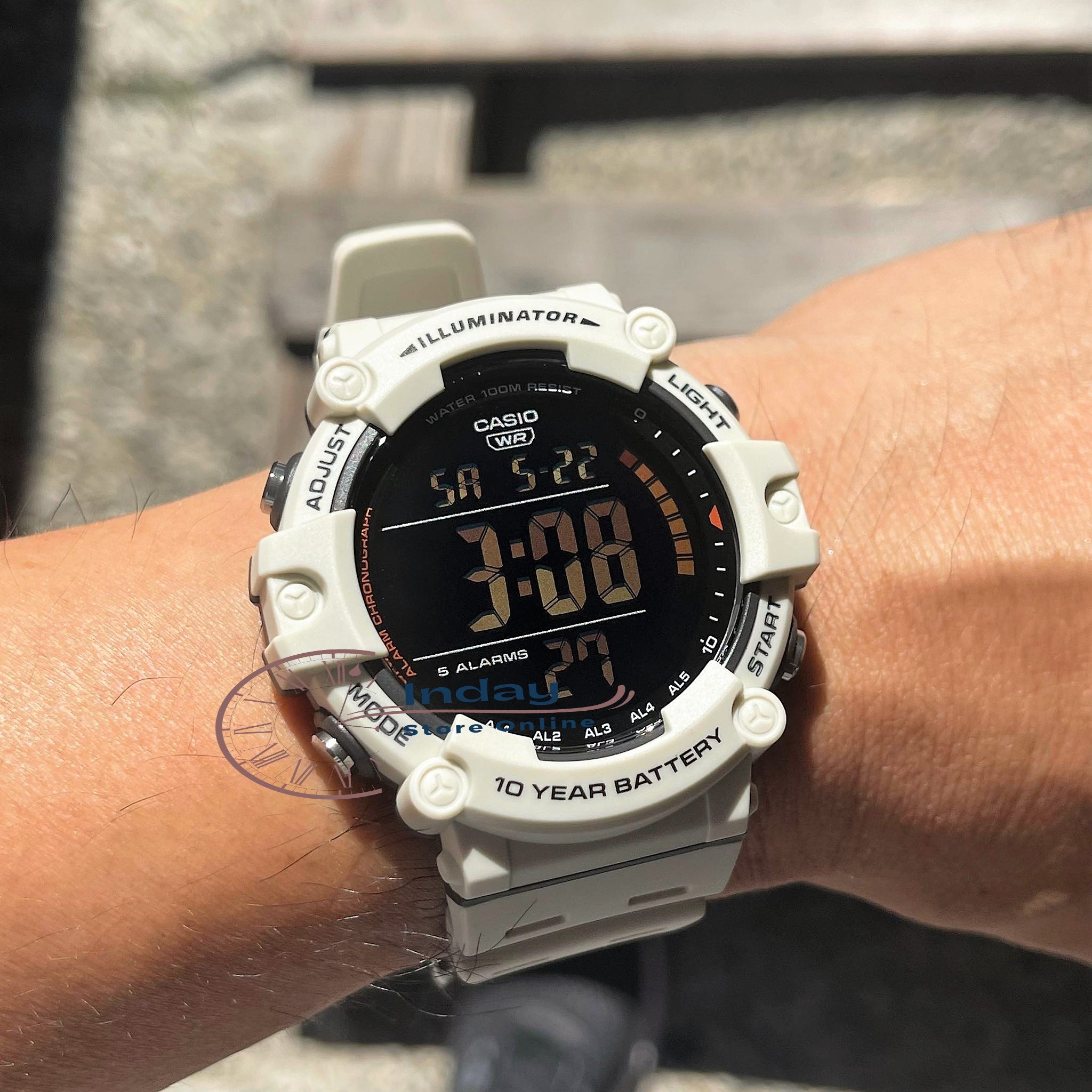 Casio Digital Men's Watch AE-1500WH-8B2 10-Year Battery Life Resin Str – indaystoreonline