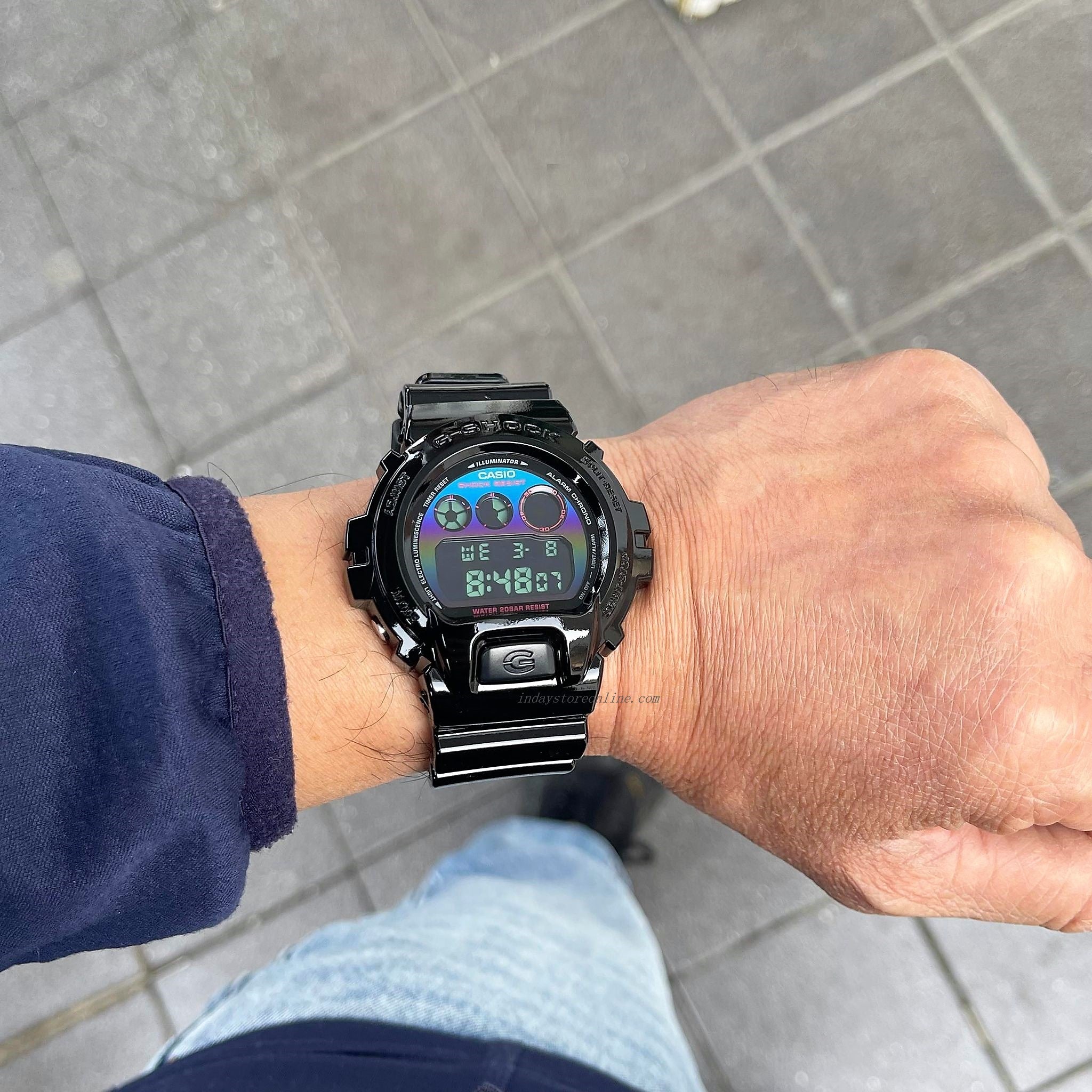 Casio G-Shock Men's Watch DW-6900RGB-1 Digital 6900 Series Virtual Rai – indaystoreonline