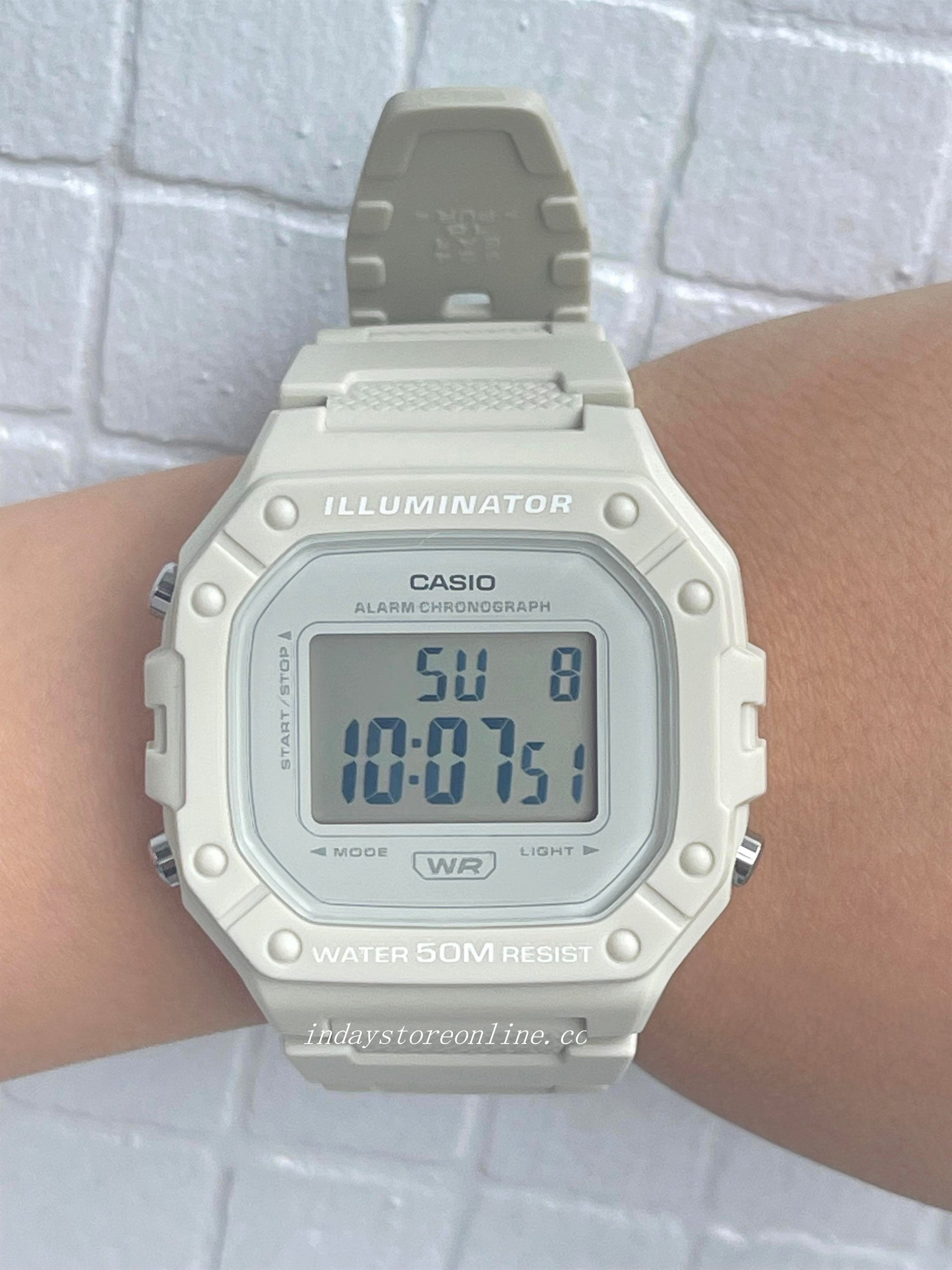 Casio Digital Women's Watch W-218HC-8A Square Watch Sporty Design Resi ...